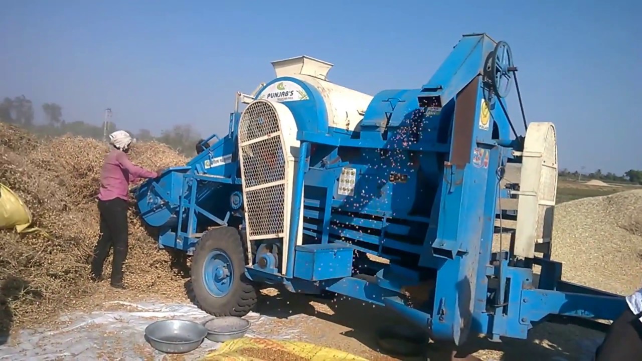 Agriculture Technology | Gram Threshing by Multi Crop Thresher - YouTube