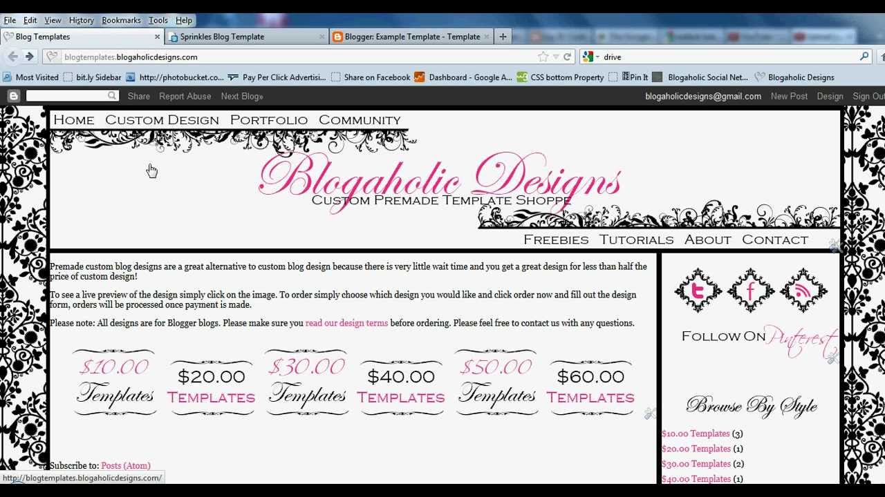How To Upload Premade Blog Templates Purchased From Blogaholic Designs ...
