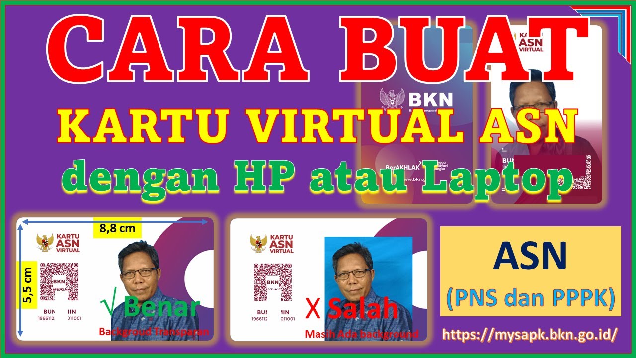 Cara Buat Kartu ASN Virtual dengan Laptop atau HP | Ukuran Cetak 8,8 cm ...