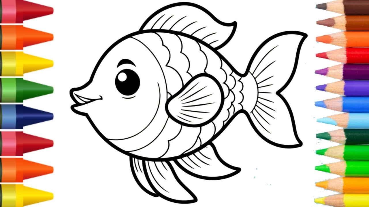 Fish drawing easy and colorful with fish song 🐠 for kids 🧒 🎨 🌈 - YouTube