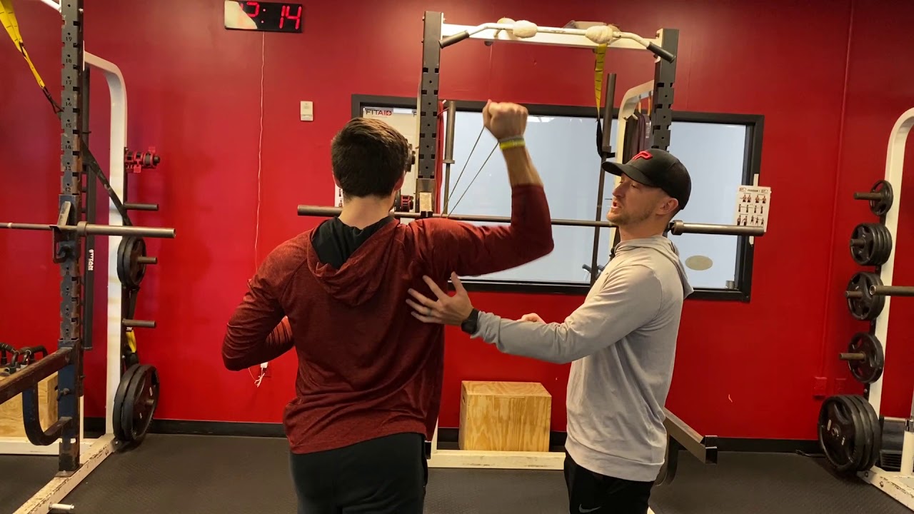 Lunge Position Banded ER + Plyo + Press - YouTube