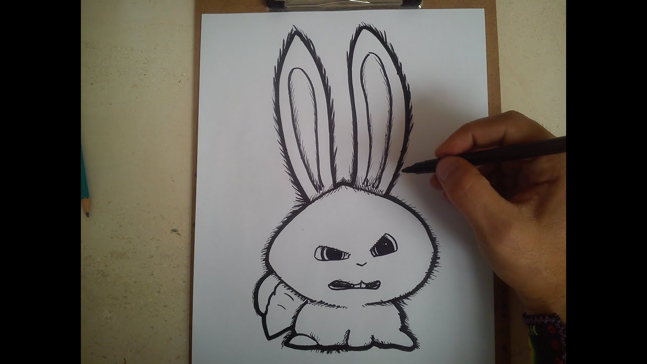 COMO DIBUJAR A SNOWBALL DE THE SECRET LIFE OF PETS / how to draw a ...