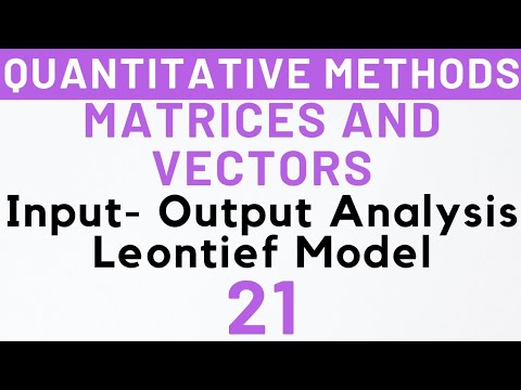 21- Input- Output Analysis, Leontief Model, Matrices & Vectors, MEC-103 | Kanishka Luthra - YouTube