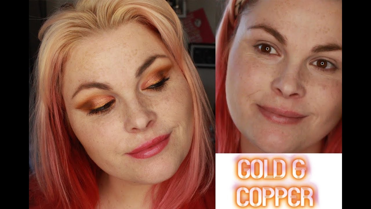 Gold Copper Makeup Tutorial | Makeup Geek, Colourpop, MAC & More - YouTube