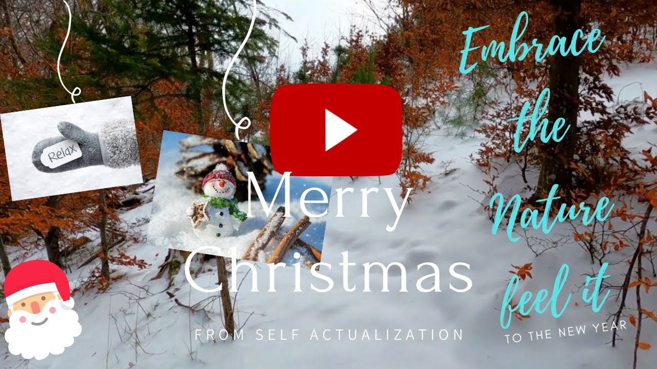 Santa walking on snow in woods/Feel the nature/embrace nature to relax ...