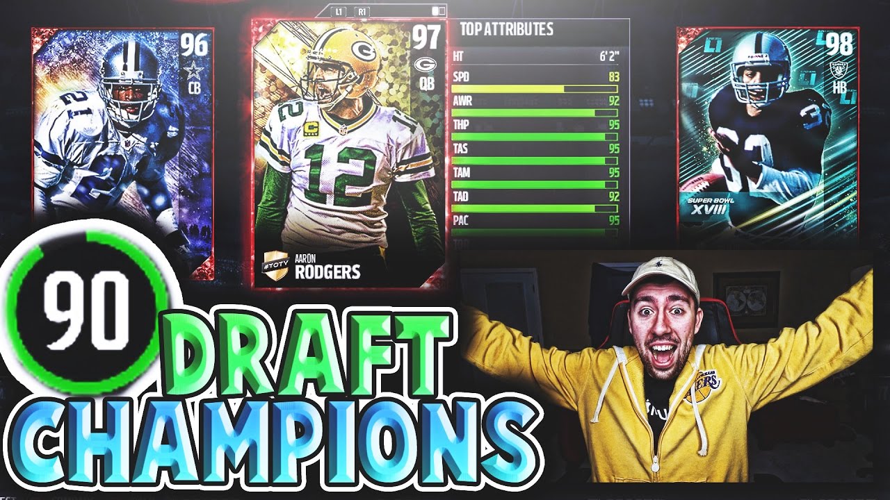 90 OVERALL RANKED DRAFT CHAMPIONS CHALLENGE! MADDEN 17 DRAFT CHAMPIONS ...