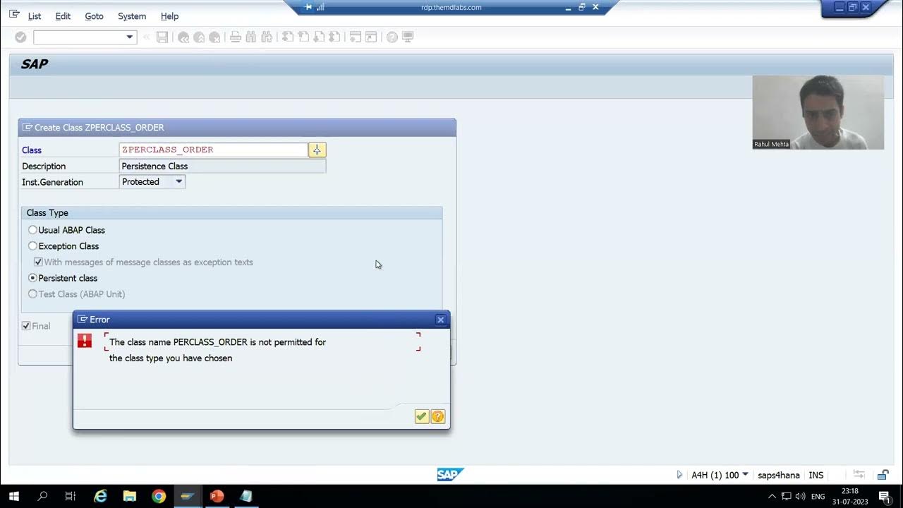 95 Abap Oops Persistence Class Generation Part1 Youtube