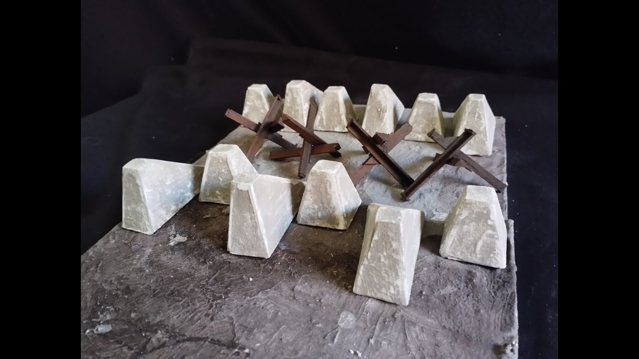 How to make dragons teeth and tank stops.. 1/35 scale scratch build ...