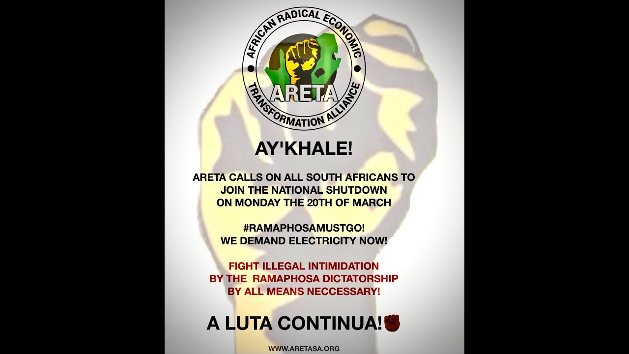 Mpangazitha about ARETA's participation in the National Shutdown, and ...