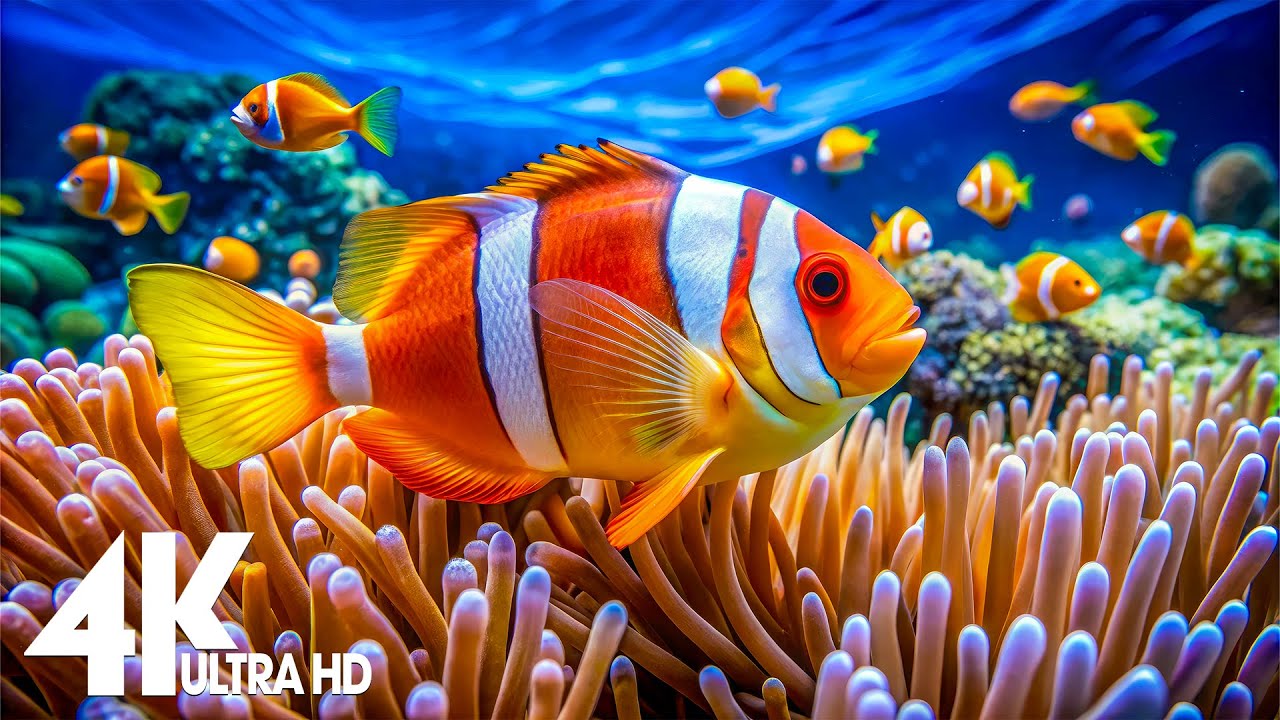 Aquarium 4k VIDEO (ULTRA HD) - Captivating Moments with Beautiful Coral ...