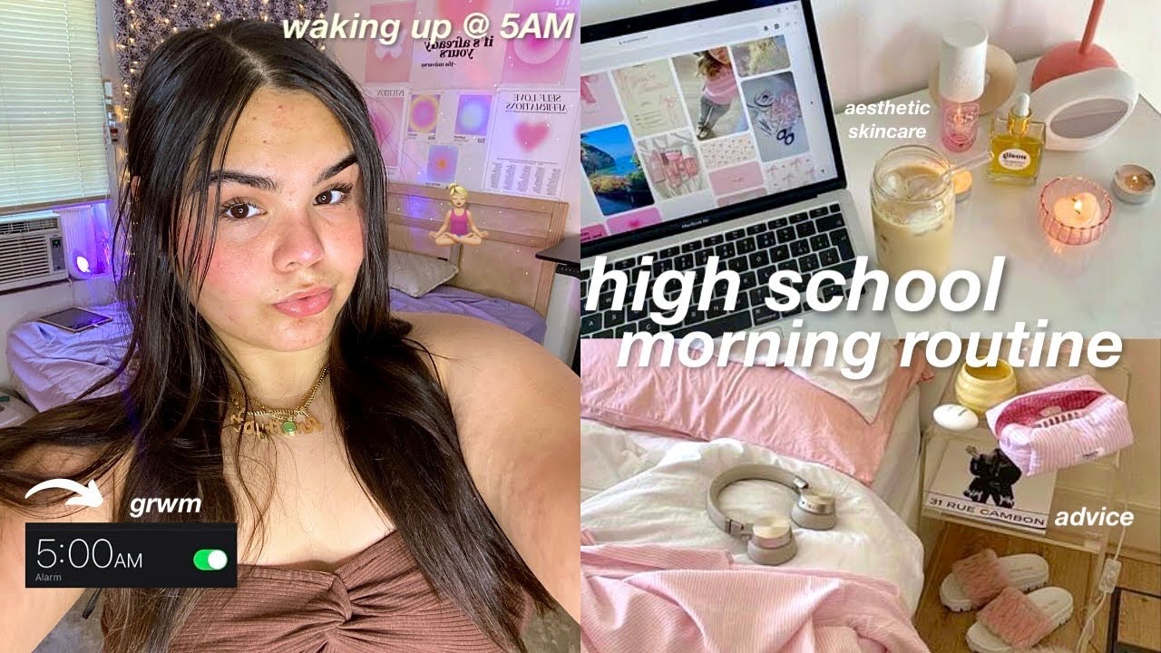 5AM HIGH SCHOOL MORNING ROUTINE 2024 🎀 productive, journaling, preppy ...