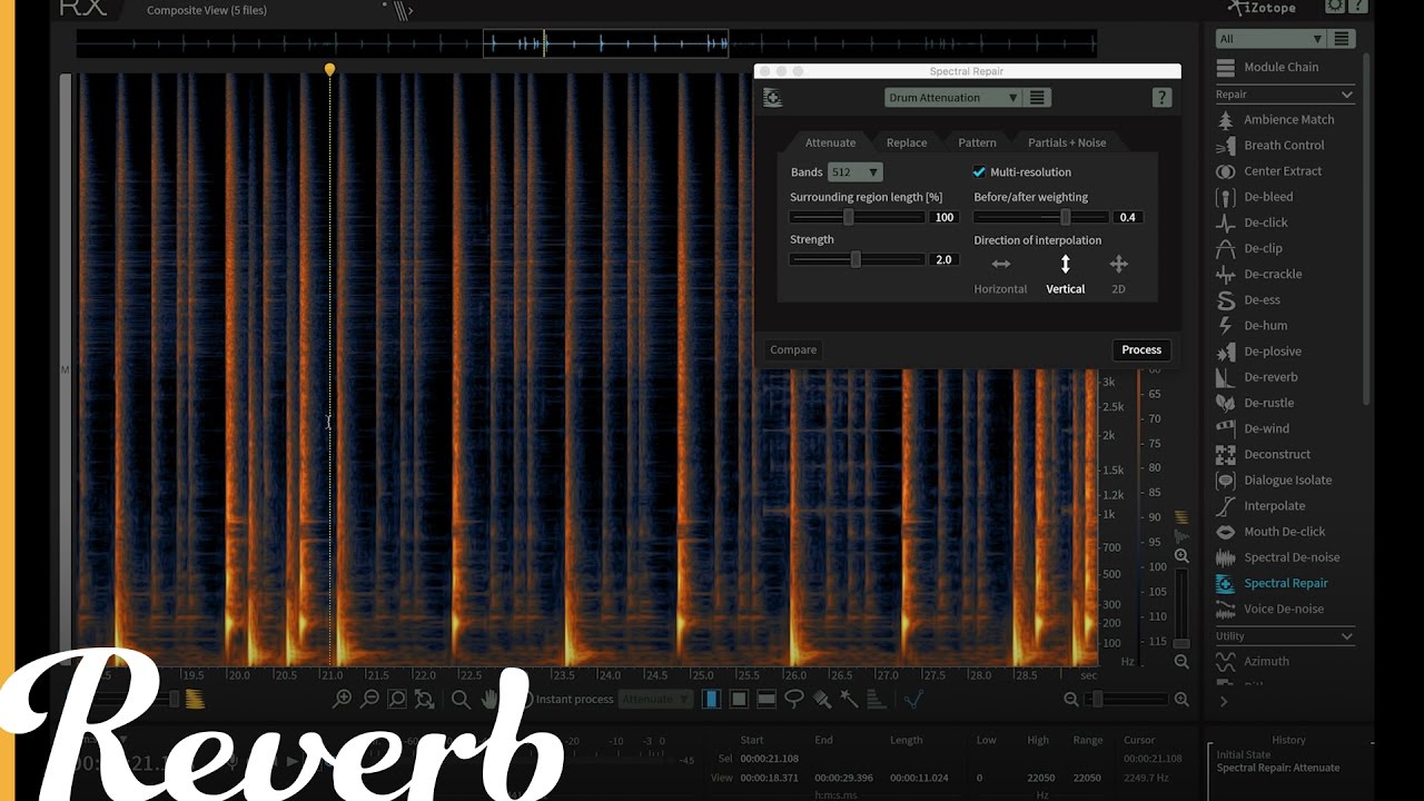iZotope RX 6: Composite View Waveform & Editing Unwanted Cellphone ...