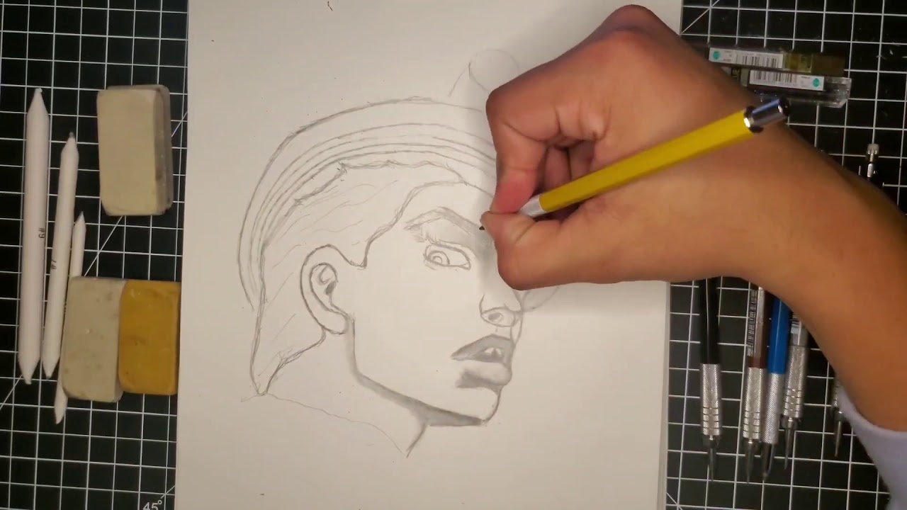 Drawing Josuke from Jojo's Bizarre Adventure: Jojolion - YouTube