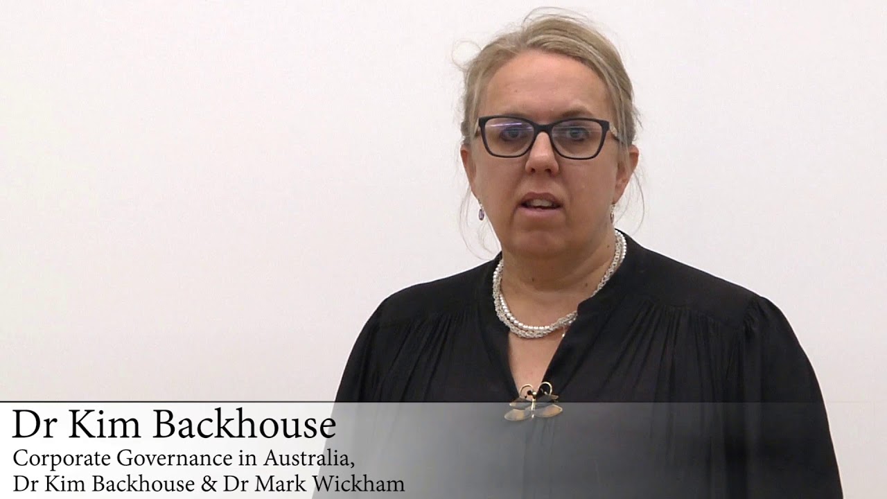 Dr. Kim Backhouse on corporate governance in Australia - YouTube
