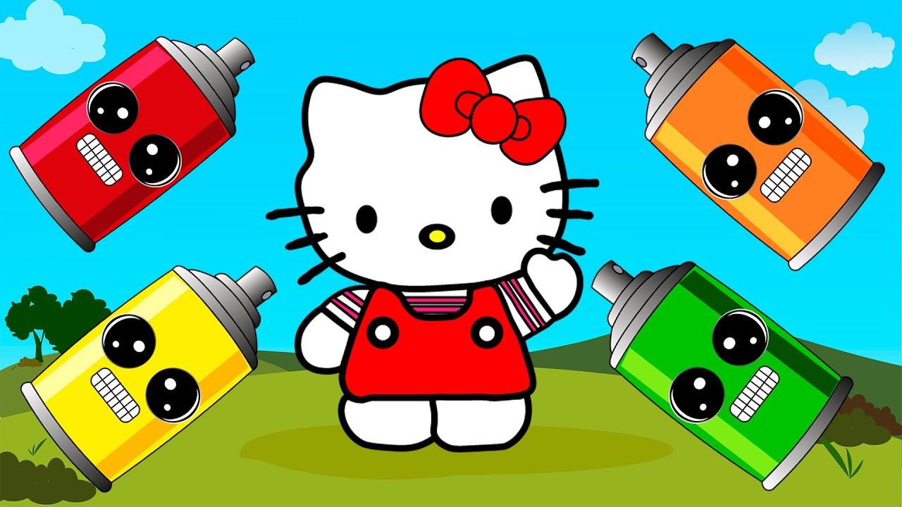 practice colors - learn colors in english - Hello kitty - cat color ⭕ ...