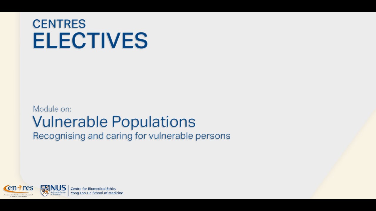 Vulnerable Populations: Recognising and caring for vulnerable persons ...