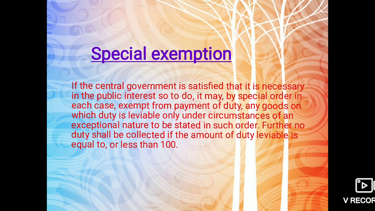 Exemption from custom duty - YouTube