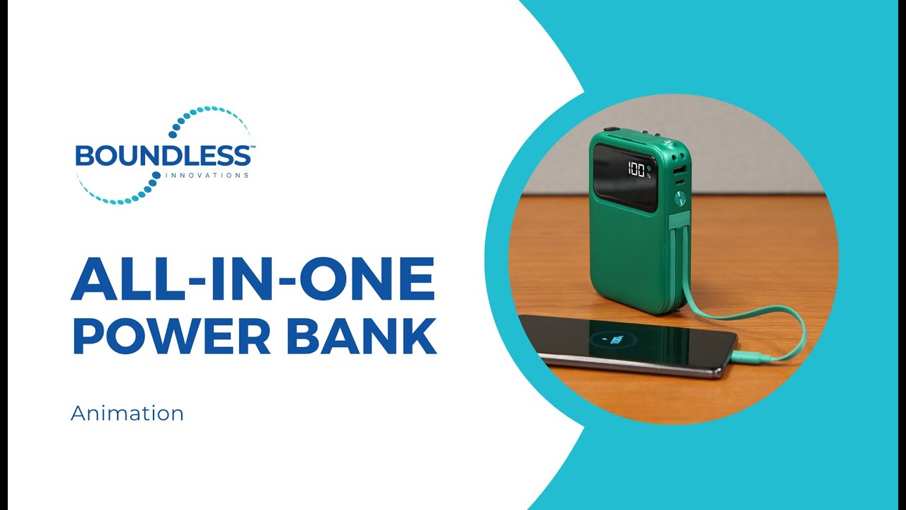 Boundless All-In-One 12,000mAh Power Bank: Animation - YouTube