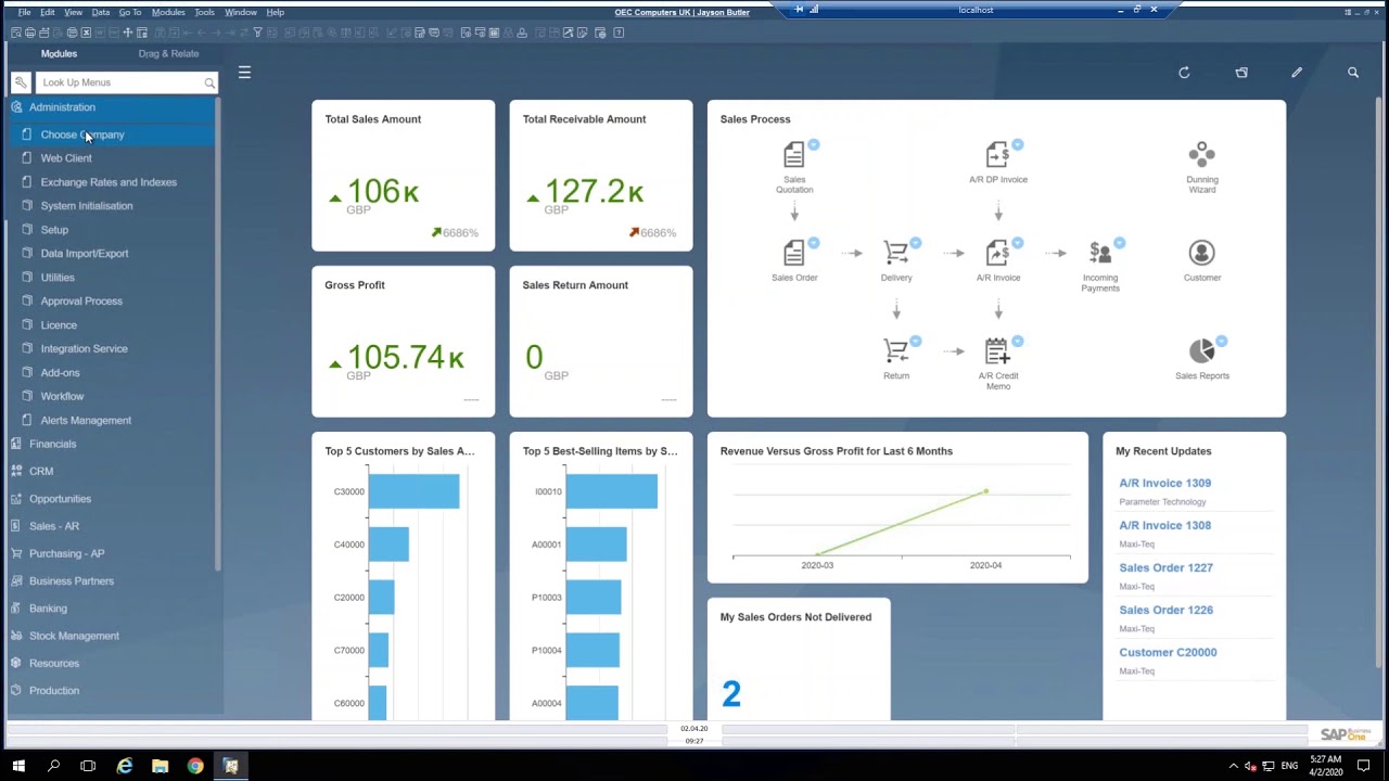 SAP Business One Version 10 Quick Tour - YouTube