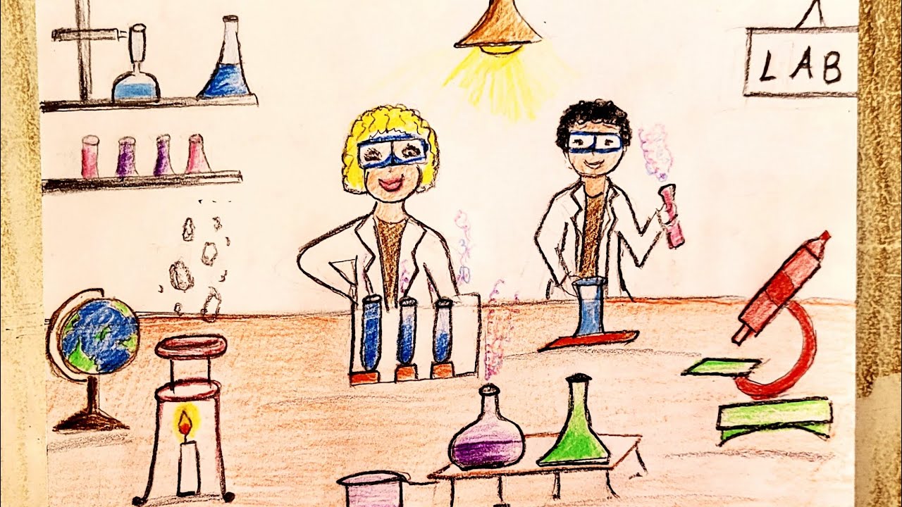 SCIENCE LAB DRAWING / LABORATORY DRAWING / LABORATUVAR ÇİZİMİ #science ...