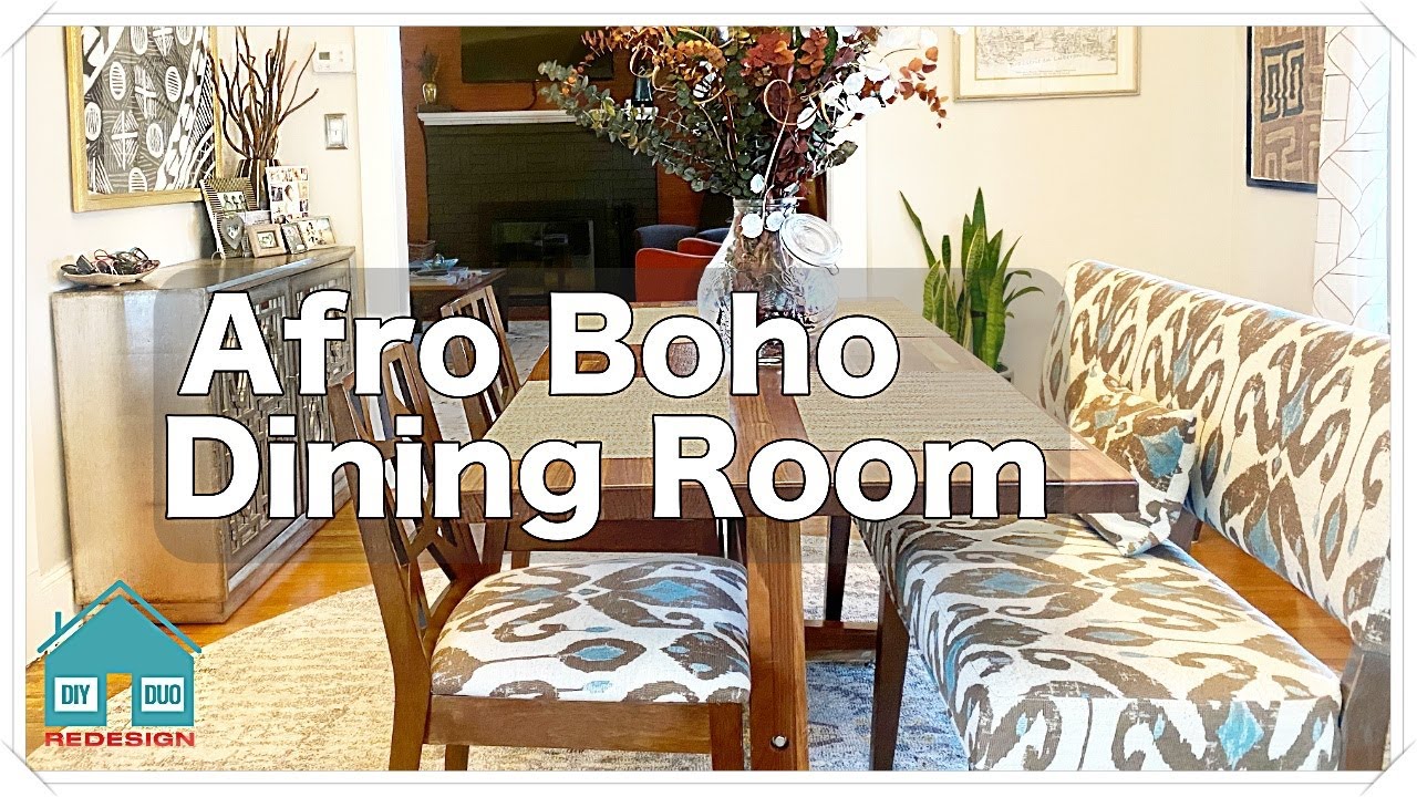 Afro Boho Dining Room Refresh and Makeover | Before and After - DIY DUO ...