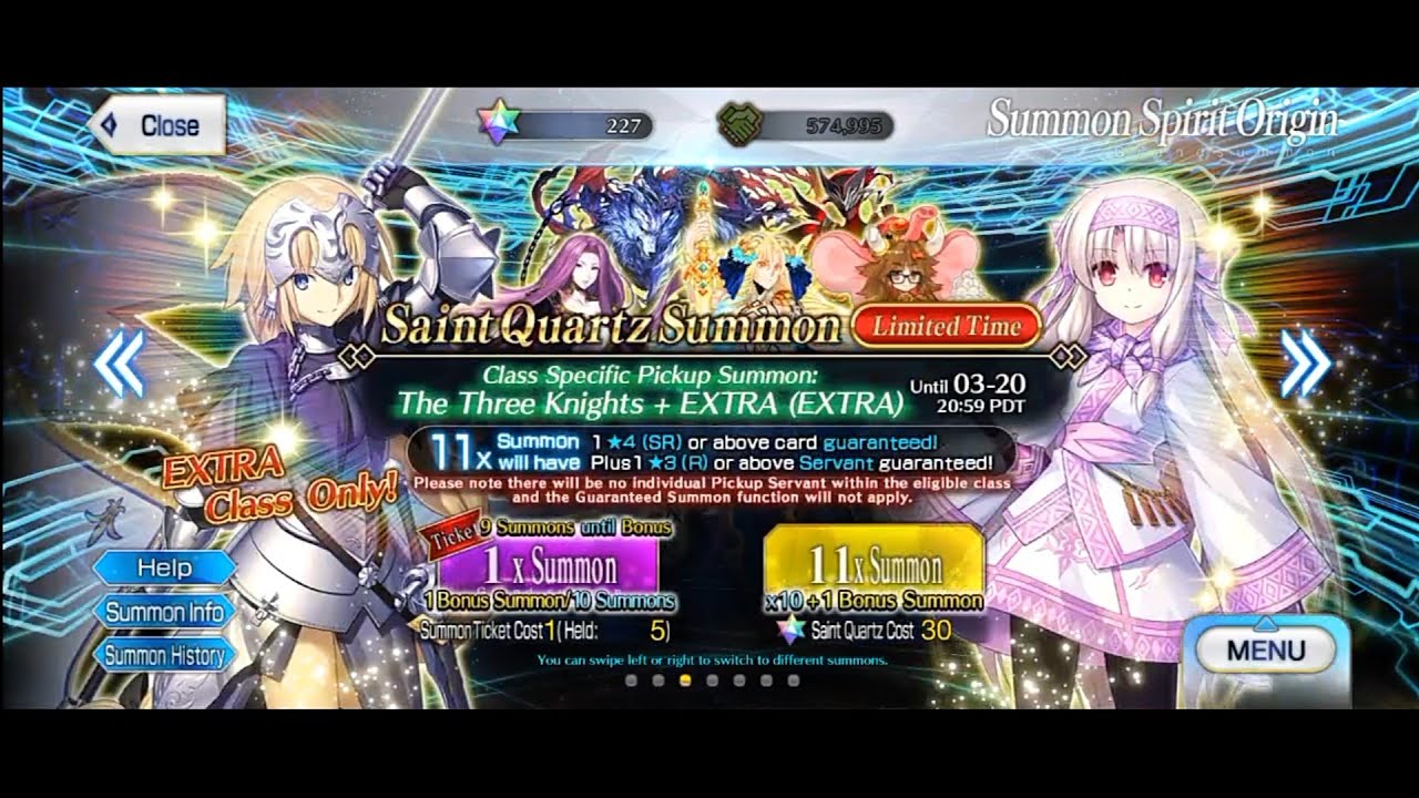 FGO NA: Class-specific Pickup Summon Banner (Extra Classes) - YouTube