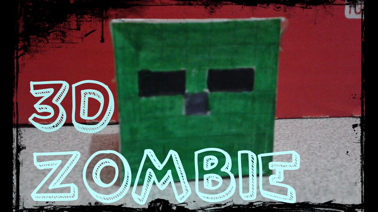 3D Zombi Kafası Yapma - How To Make 3D Zombie Head Minecraft - YouTube