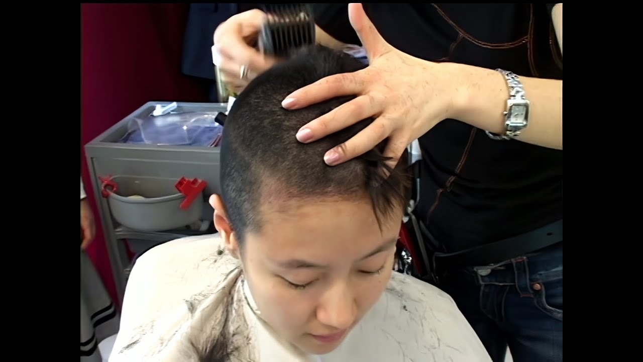 Korean actress gets a buzzcut (HD remaster) - YouTube