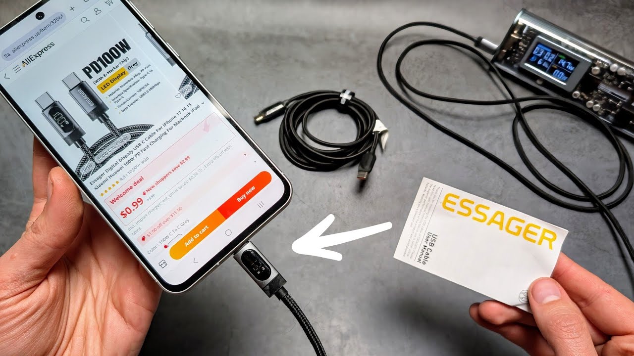 Essager Type-C Cable with Power Monitor LED Display - Review & TEST ...