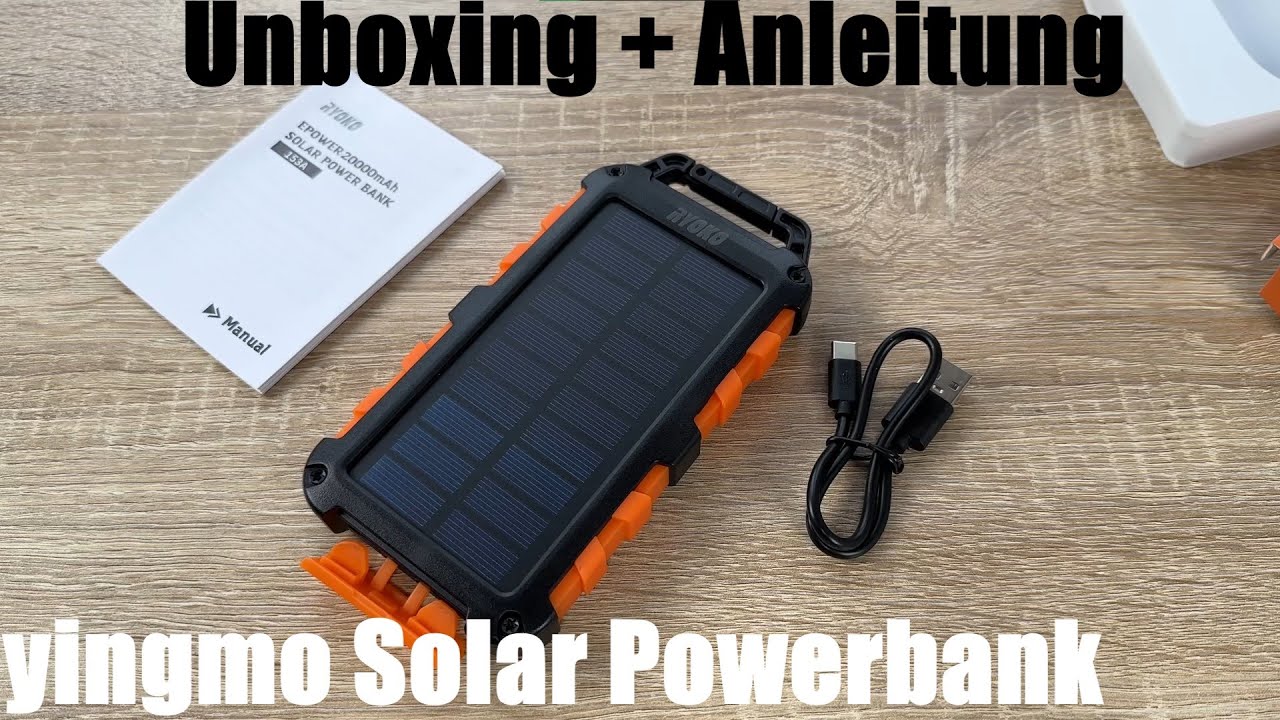 Solar Powerbank 20000 mAh PD 15W Schnellladen Tragbare Type-C ...