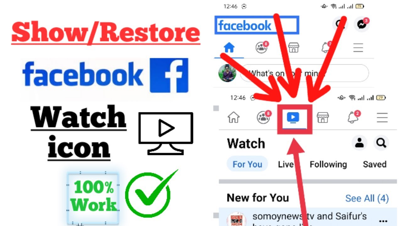 How to Show Facebook Video icon 2021 || How to Restore Facebook Watch ...