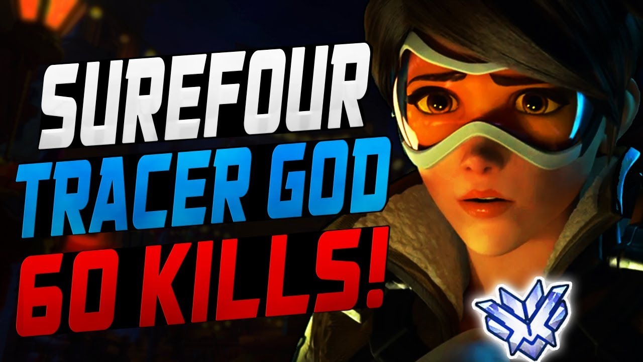SUREFOUR BEST TRACER! 60 ELIMS! [ OVERWATCH SEASON 7 TOP 500 ] - YouTube