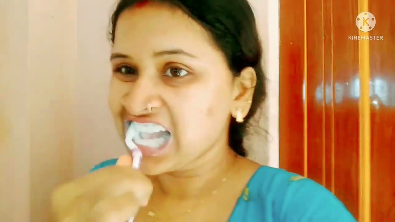 Early morning tooth 🦷 brushing video With Hocking Sounds#vlog # ...