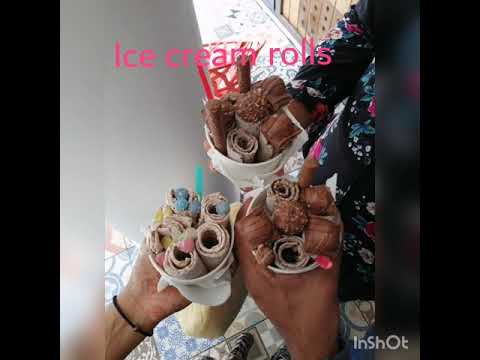 Ice cream rolls in mauritius😍 - YouTube