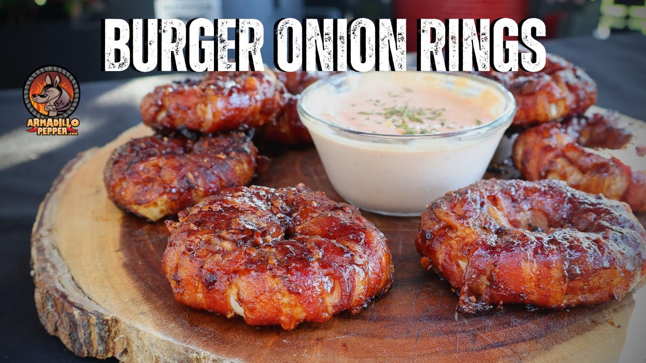 Burger Onion Rings (with cheese) | On the Badger Barrel - YouTube