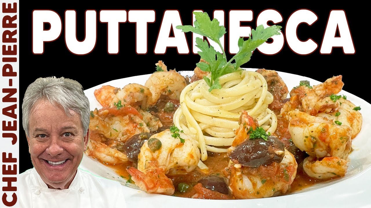 The Perfect Pasta alla Puttanesca with Shrimp | Chef Jean-Pierre - YouTube