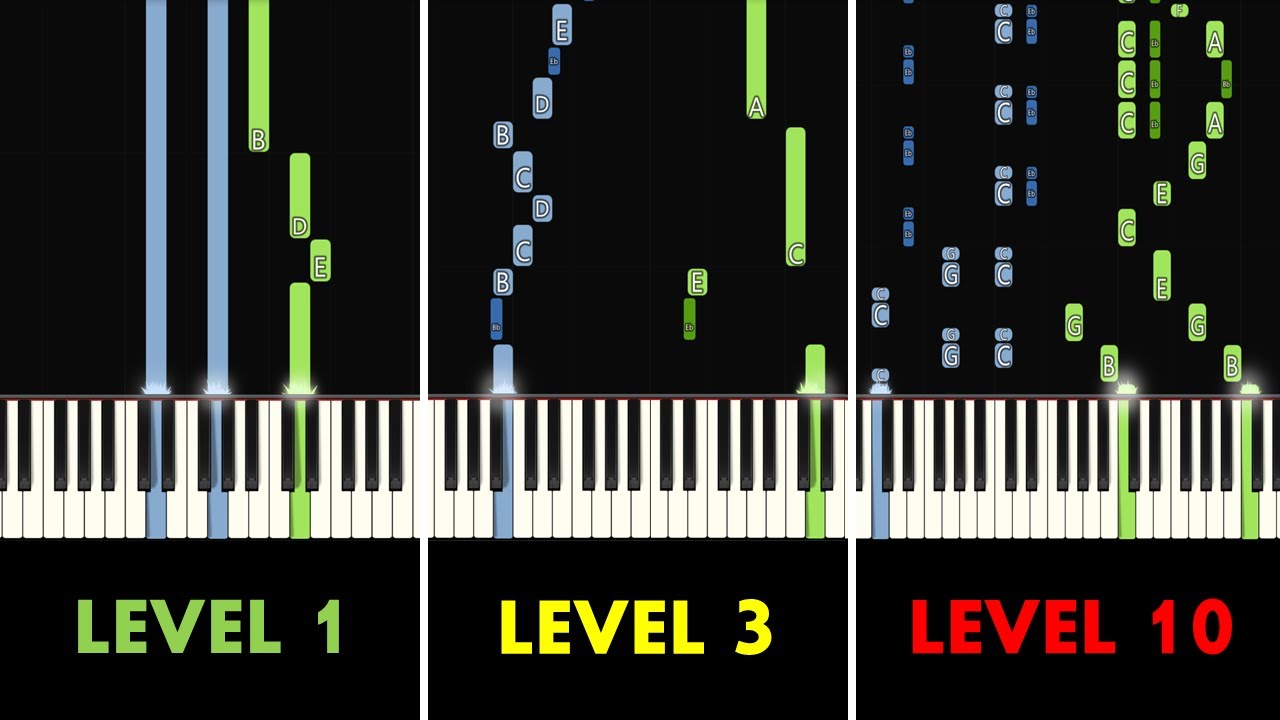 Christmas Songs on Piano From Level 1 to 10 - YouTube
