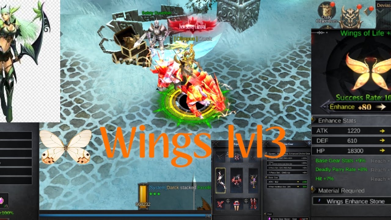 Mu Dragon Havoc Wings lvl3 Elf + Power up _ Asa 3 mais super upgrade de ...