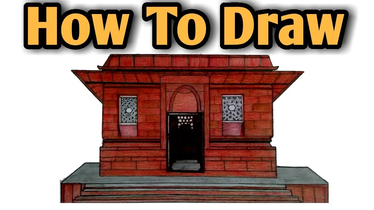 How to draw Allama Iqbal tomb step by step very easy | Easy drawing of ...