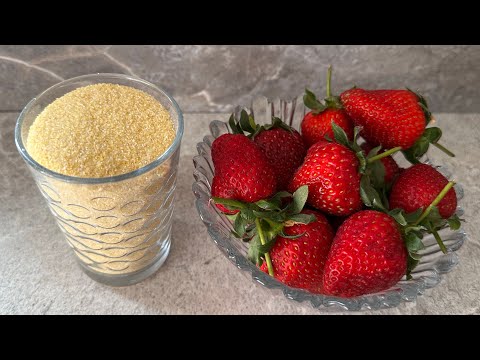 🍓Çilek Görünce Hemen Alıyorum, 1 Bardak İrmikle 10 Dakikada Hazırlıyorum.✋