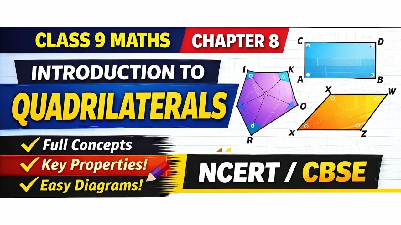 Class 9 Maths Chapter 8 Quadrilaterals | Introduction to Quadrilateral ...