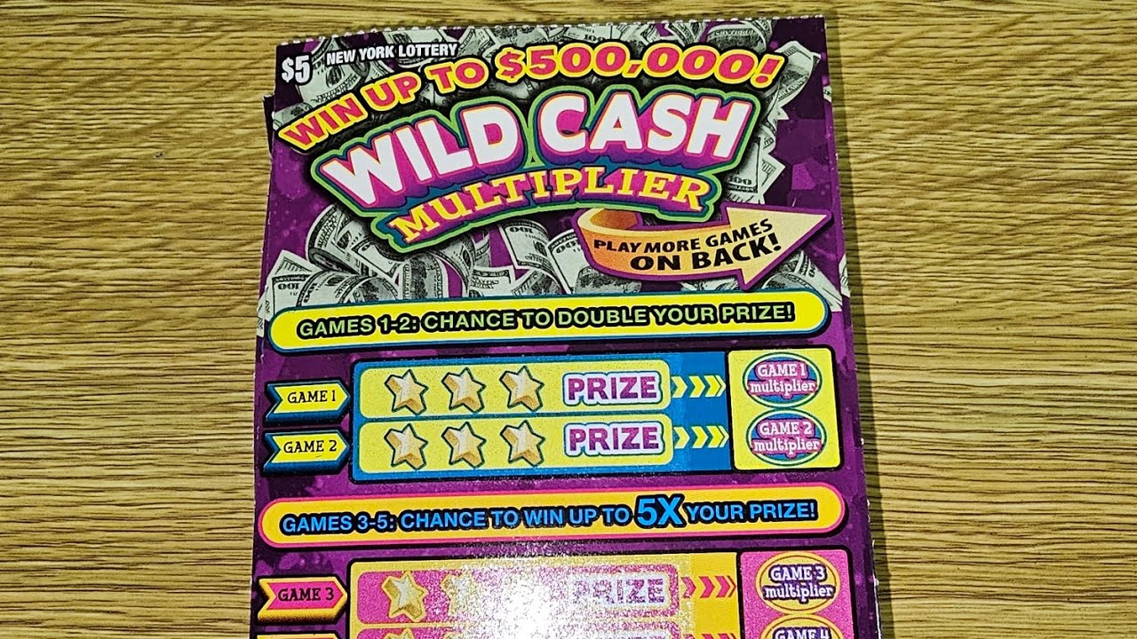 5 Tickets $5 Wild Cash Multiplier NYC NY Lottery Scratch Off Tickets ...