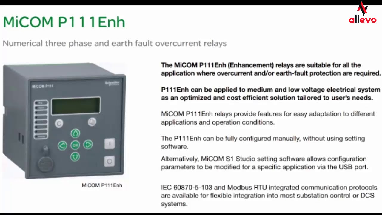 MiCOM P111 Enh Three Phase Earth Fault Over Current Relay |Parameters ...