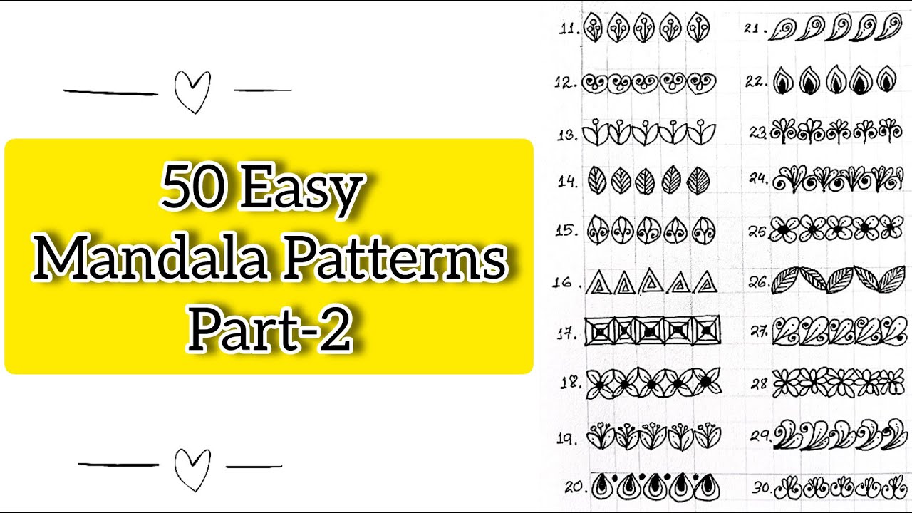 50 Easy Mandala Patterns For Begginers || Part-2 ||Step By Step ...
