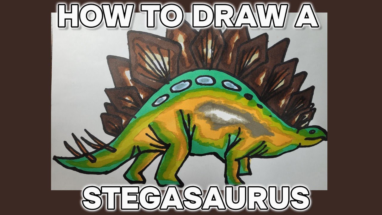 How to draw a Stegasaurus Dinosaur #howtodraw #kidsart #drawing - YouTube