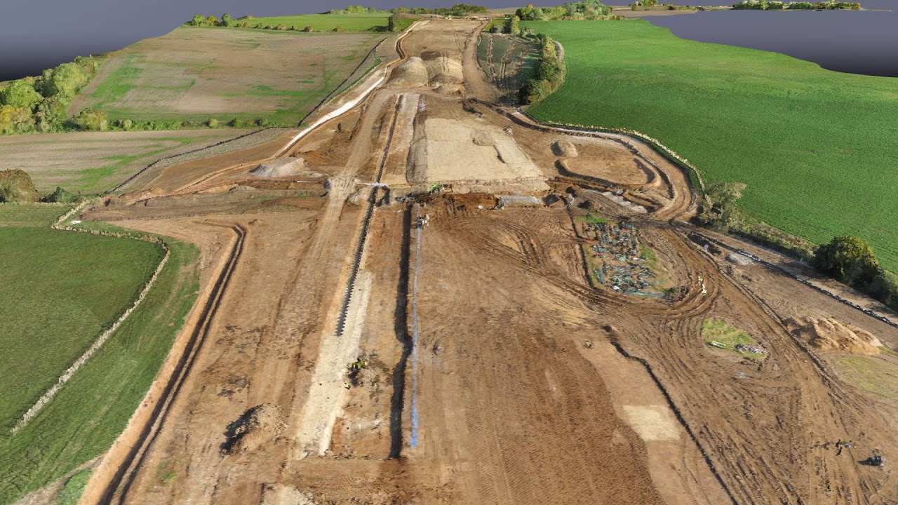 A120 Little Hadham Bypass - survey drone footage - November 2019 - YouTube