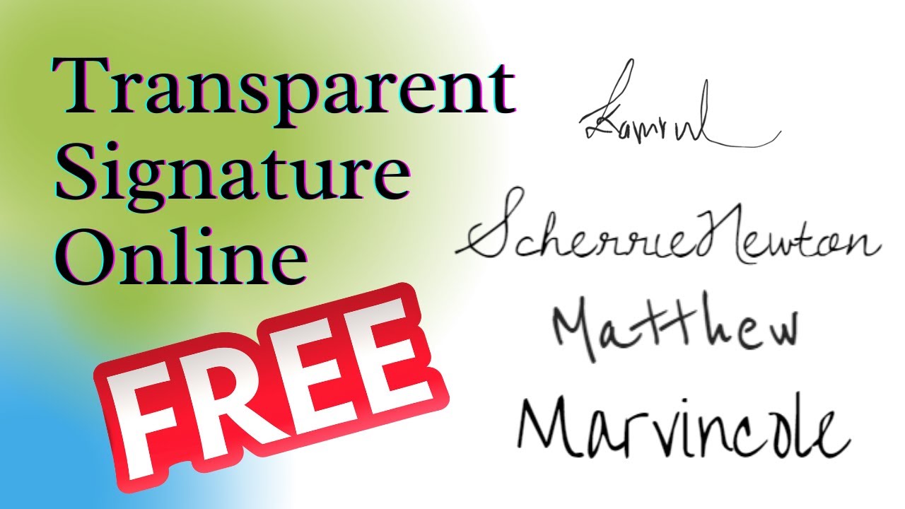 How to create signature image with transparent background online FREE ...