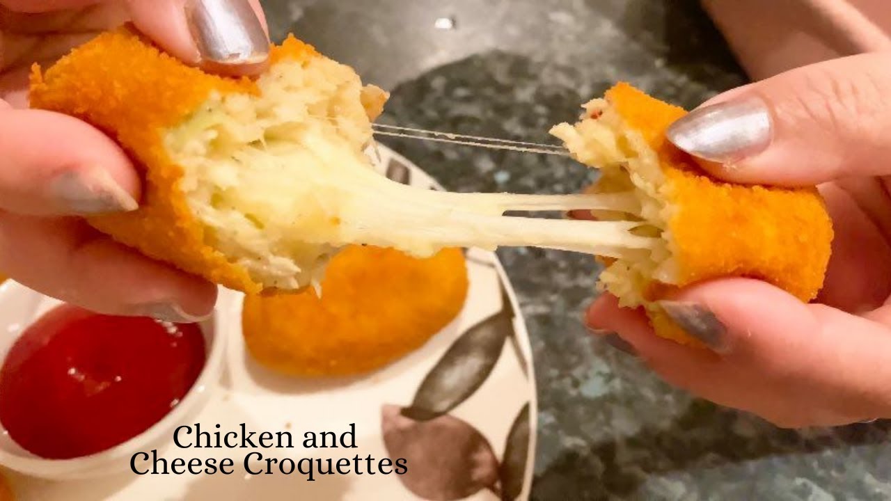 Chicken & Cheese Croquettes | Cheese stuffed Chicken Croquettes | Neelo ...
