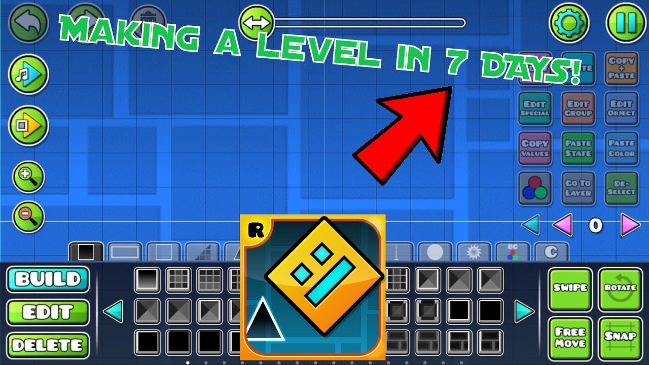 Making a Geometry Dash level in 7 DAYS! (part 1) - YouTube