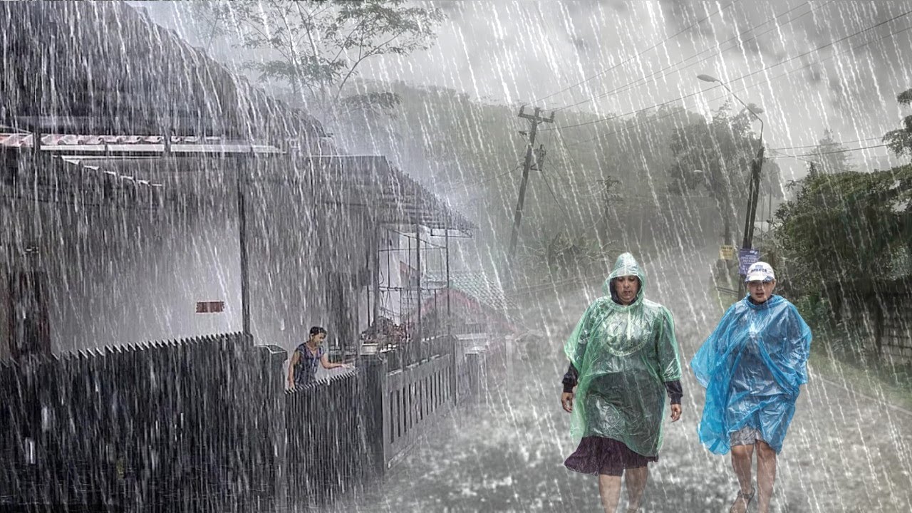 EXTREME WEATHER! 🌧️⚡ Walked Into a Violent Rainstorm in Indonesia — You ...